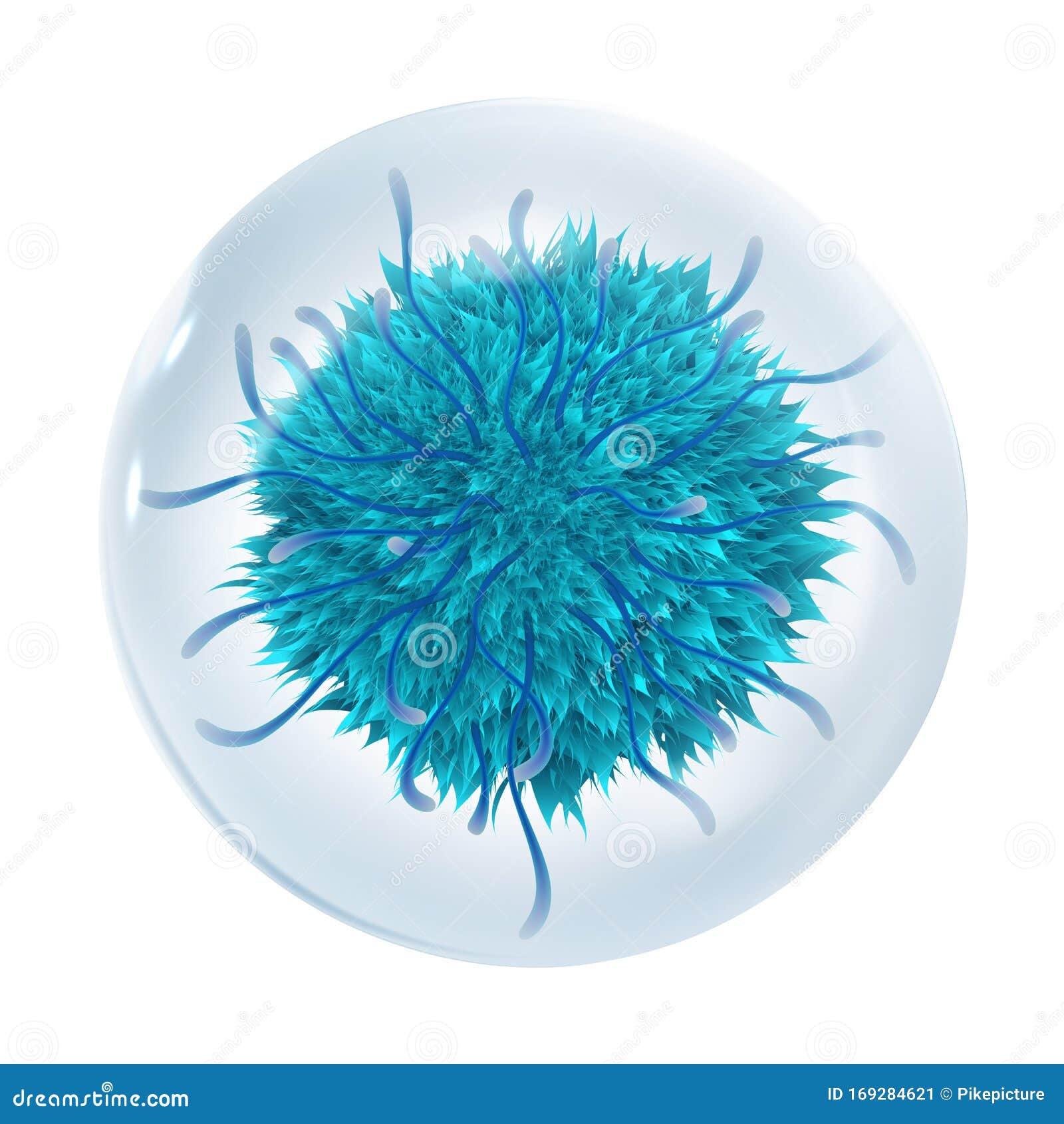 Virus Bacteria Cell in Spherical Shape Vector Ilustração do Vetor ...
