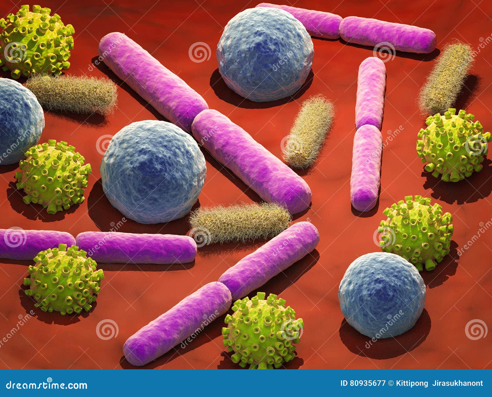 Virus and Bacteria Cells in Vein Stock Image - Image of medicine ...