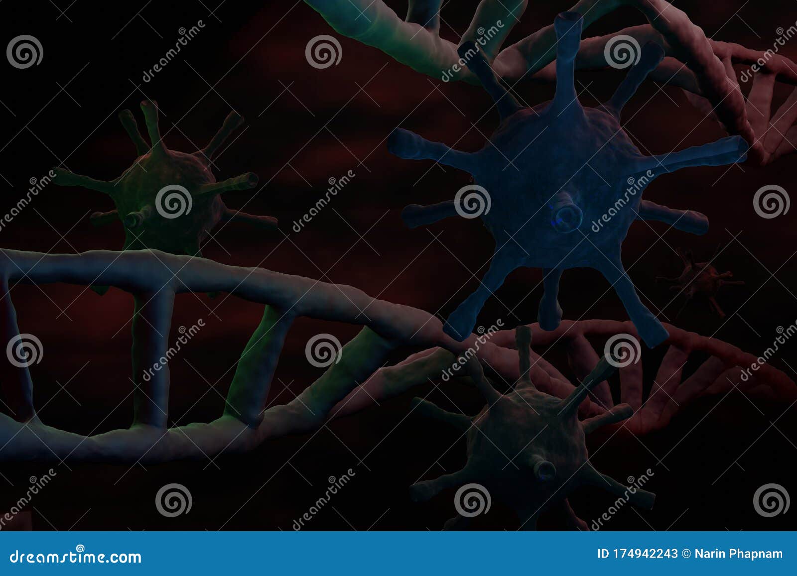 Virus and Bacteria in Chromosome Stock Illustration - Illustration of ...