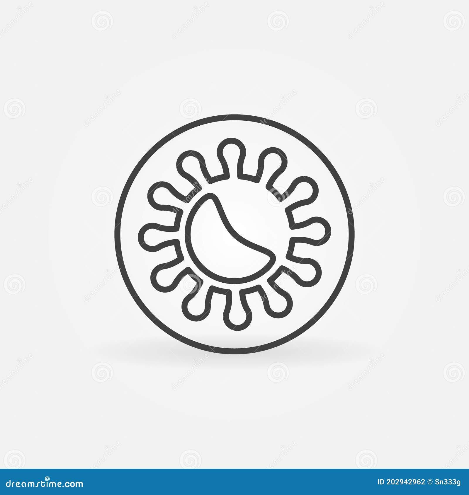 Virus or Bacteria in Circle Linear Vector Concept Icon Stock Vector ...