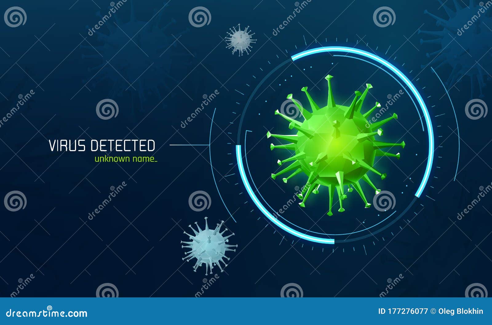 Virus Bacteria Detected Vector Low Poly Vector Illustration. Viruses ...