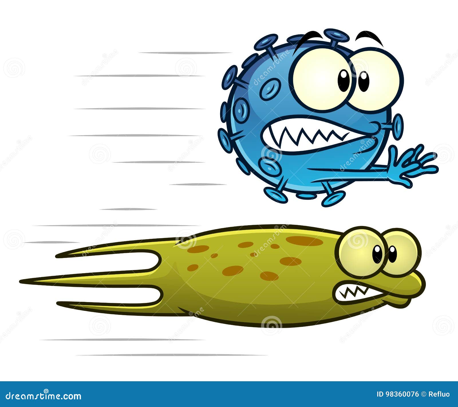 Bacteria Run Away From Syringe. Cartoon Vector | CartoonDealer.com ...