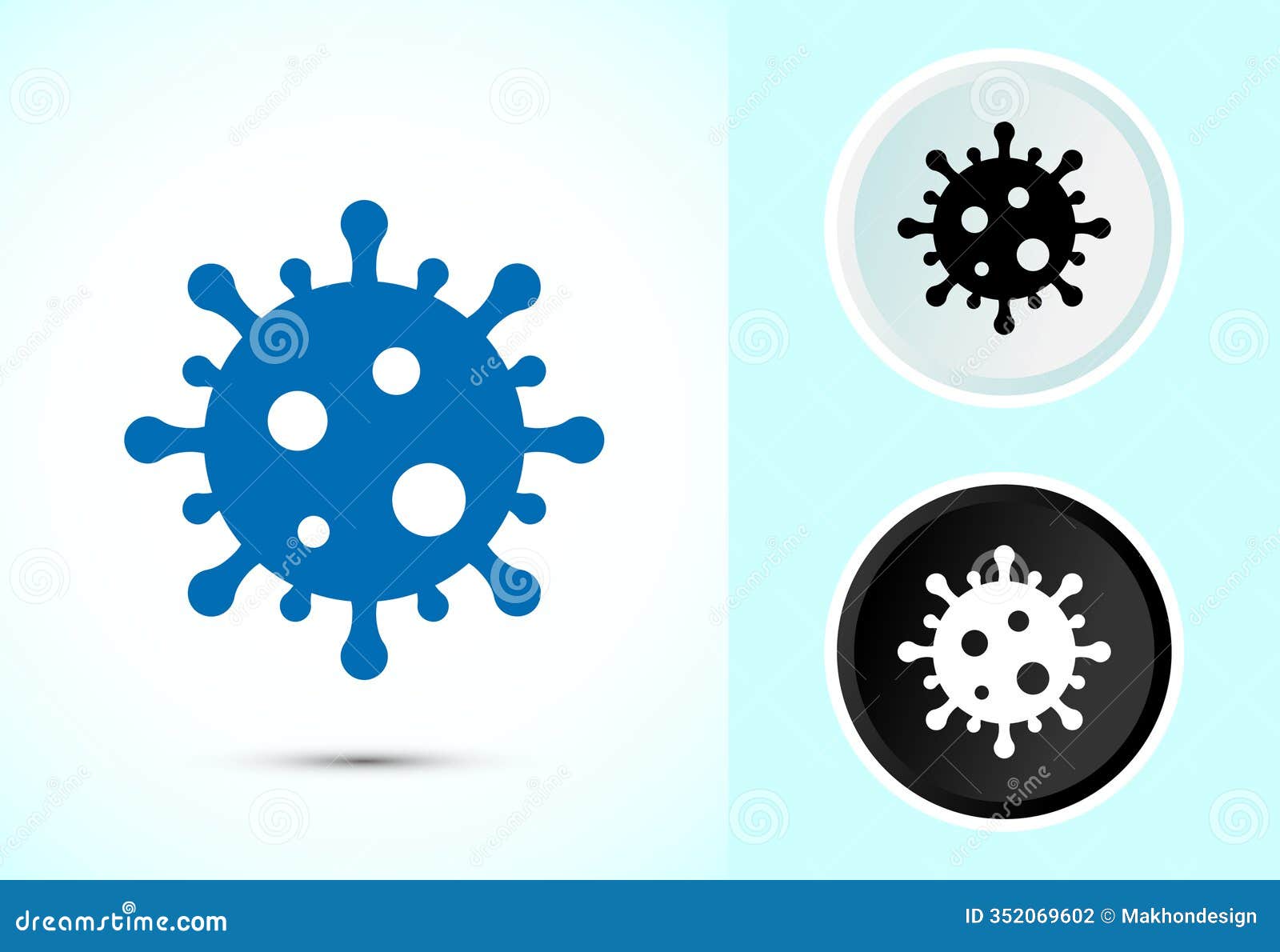 Virus, Bacteria Icon Design Illustration. Microbe Bacteria Sign Stock ...