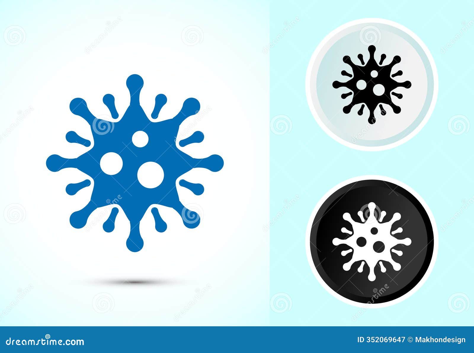 Virus, Bacteria Icon Design Illustration. Microbe Bacteria Sign Stock ...