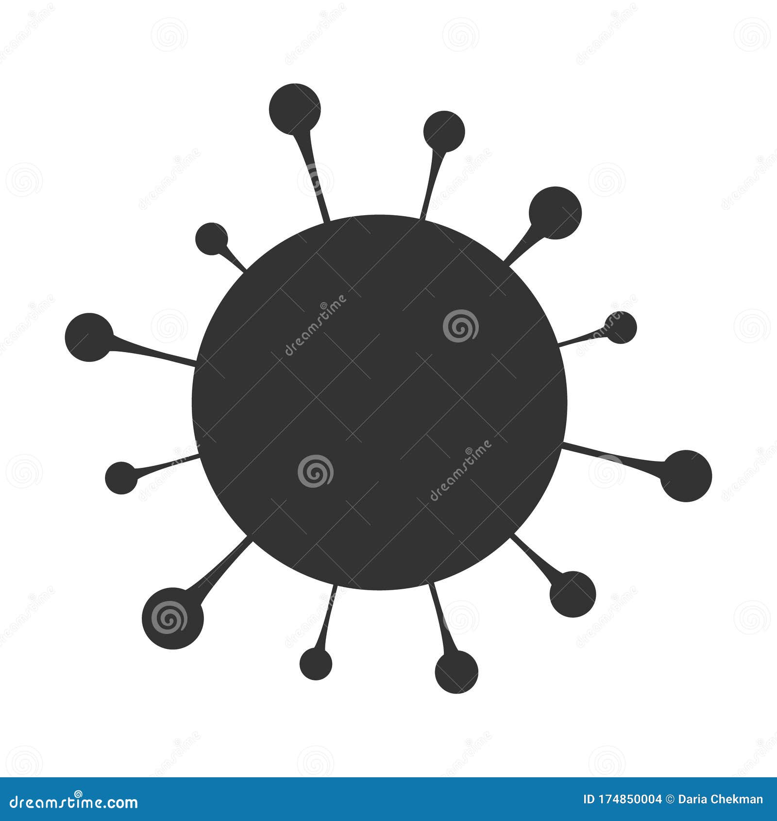 Virus, Bacteria, Microbes Icon. Vector Bacteria Sign in Flat Style ...