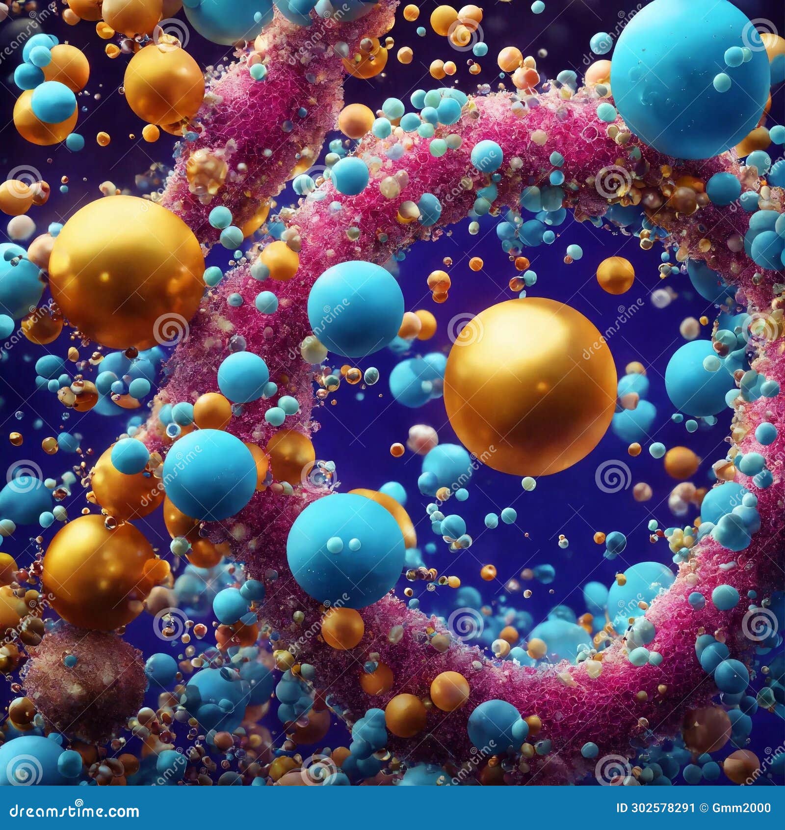 Virus Bacteria Molecule Bubbles Biotechnology Background,generative Ai Illustration Art Stock ...