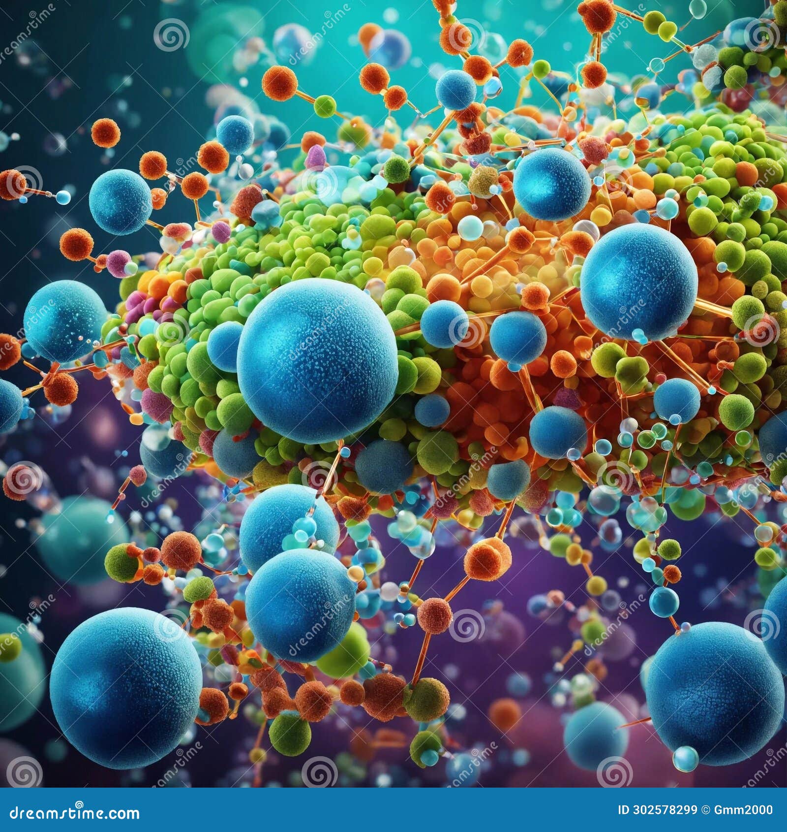 Virus Bacteria Molecule Bubbles Biotechnology Background,generative Ai ...