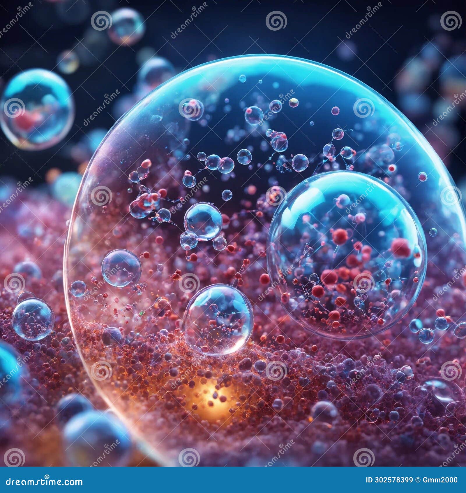 Virus Bacteria Molecule Bubbles Biotechnology Background,generative Ai ...