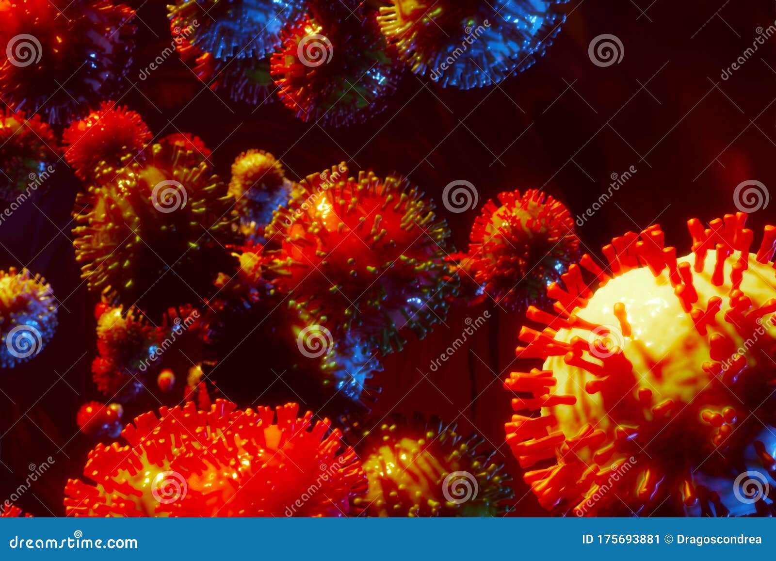 Virus, Bacteria or 2019-ncov Cell Spreading in Blood Stream Stock ...