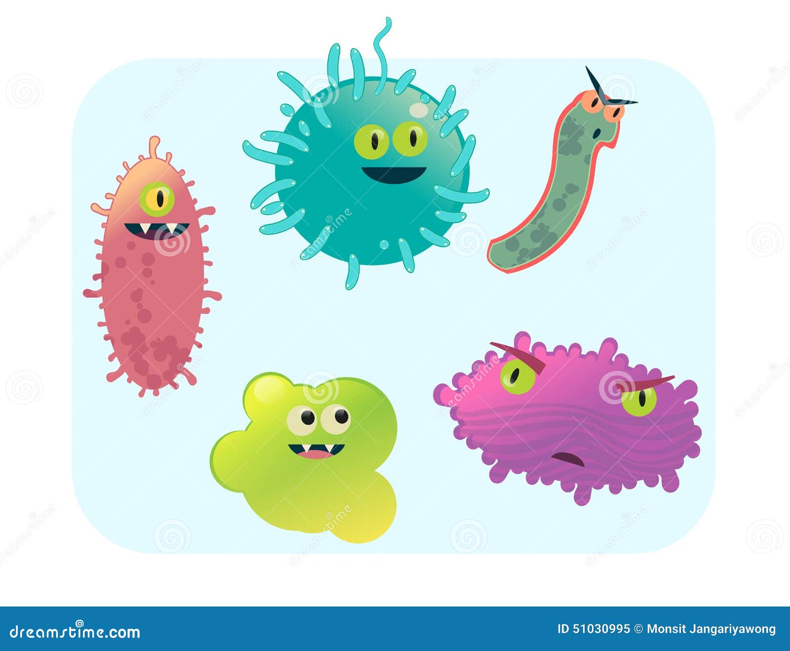 Virus and Bacteria Set Vector Illustration Stock Vector - Illustration ...