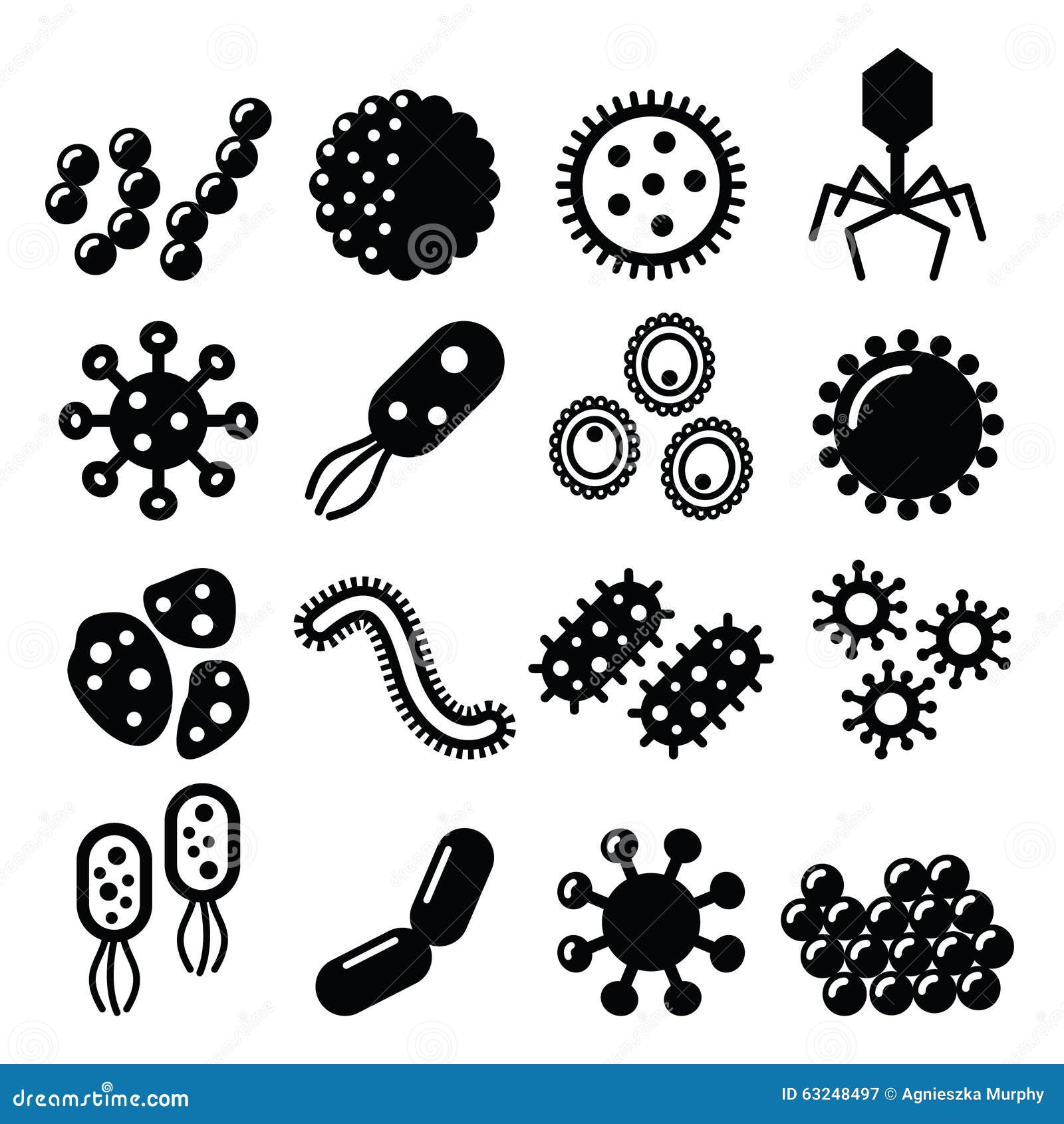 Shapes Of Bacteria - Pictogram Vector Illustration | CartoonDealer.com ...