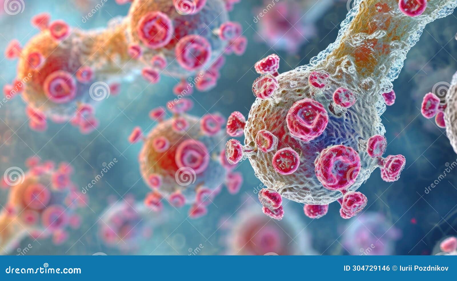 Virus and Bacteria Under the Microscope: Anomalous Microcosms Stock ...