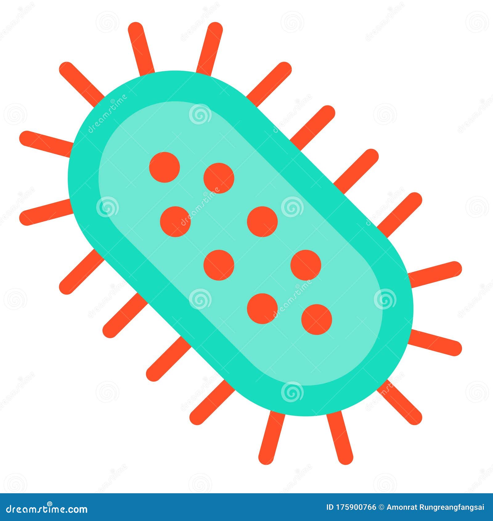 Virus or Bacteria Vector Illustration, Flat Style Icon Stock Vector ... Virus or Bacteria Vector Illustration, Flat Style Icon Stock Vector ...