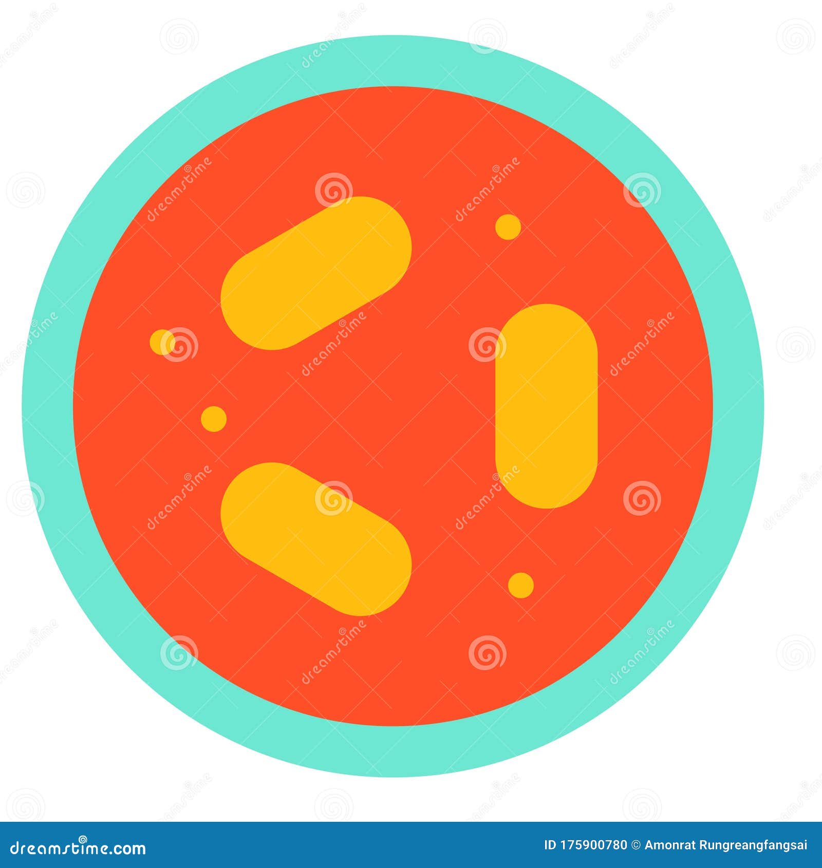 Virus or Bacteria Vector Illustration, Flat Style Icon Stock Vector - Illustration of archaea ...