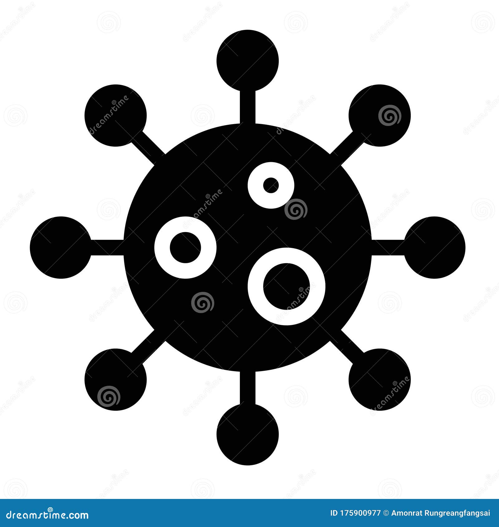 Virus or Bacteria Vector Illustration, Solid Style Icon Stock Vector ...