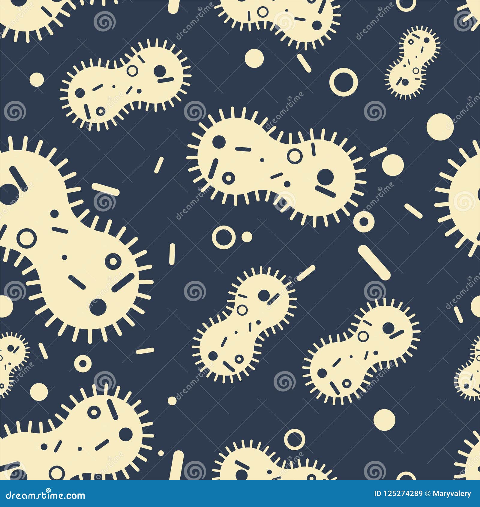 Virus Bacterium Pattern Seamless. Microbe Background Stock Vector ...