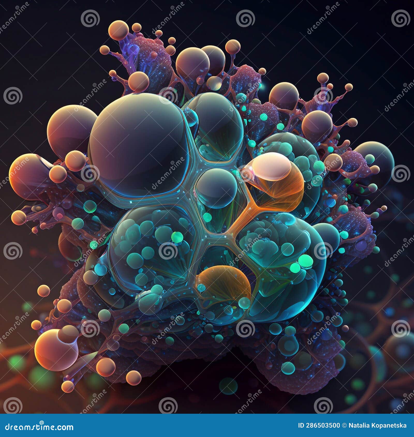 Virus on a Black Background Concept Microbiology and Virology Stock ...