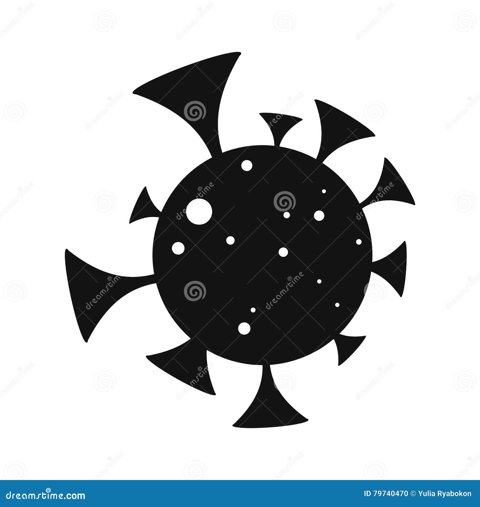 Virus black simple icon stock vector. Illustration of disease - 79740470