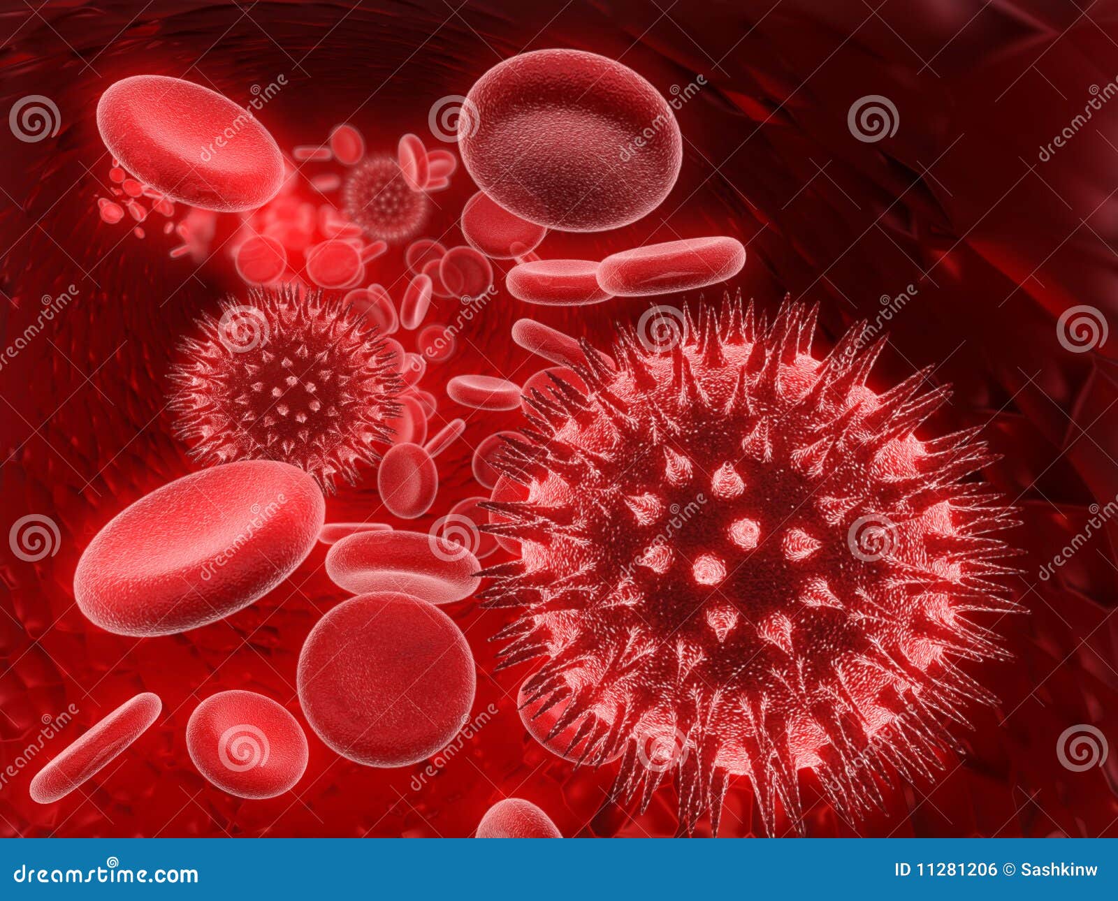 Virus in Blood stock illustration. Illustration of cell - 11281206