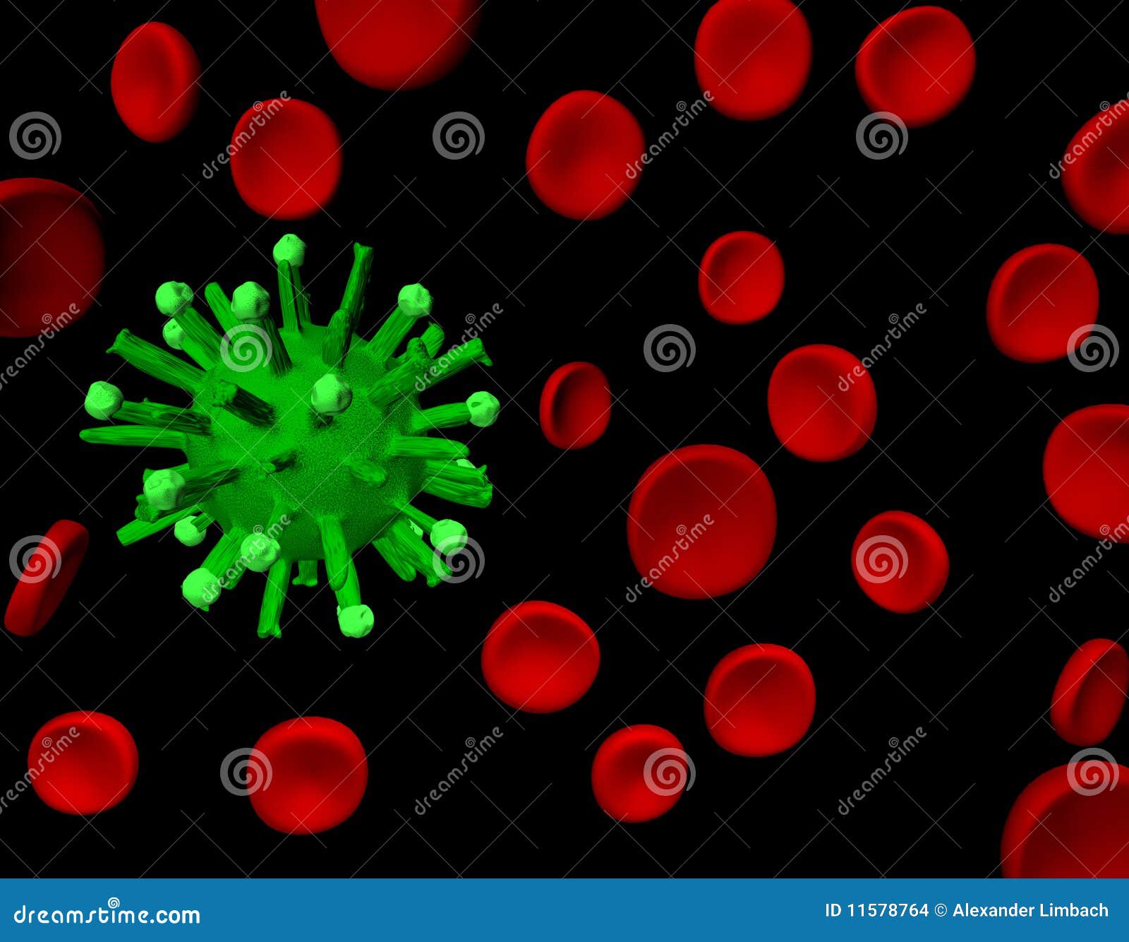 Virus in Blood 3D stock illustration. Illustration of artery - 11578764