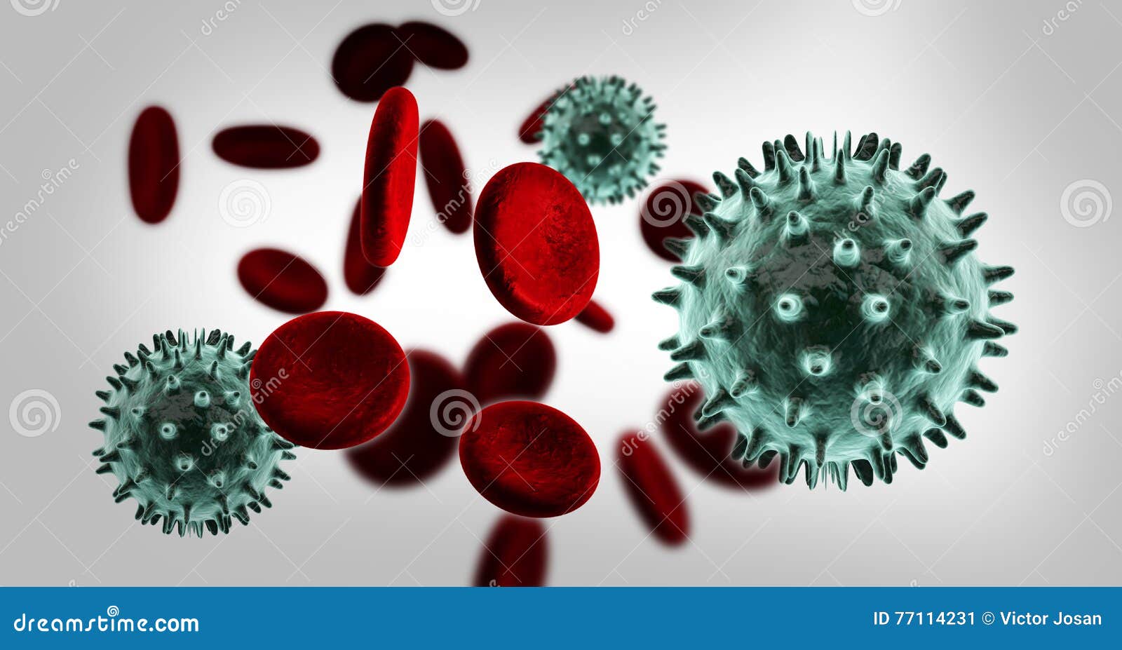 Virus in Blood with Red Blood Cells, Stock Illustration - Illustration ...