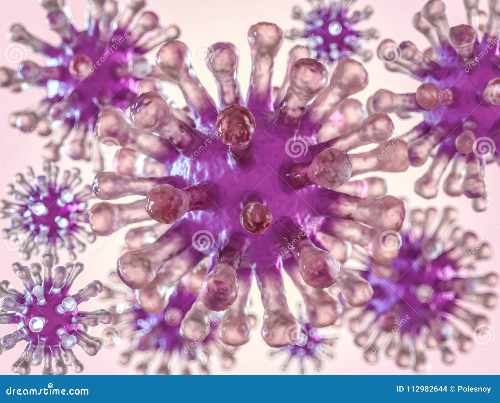 The Virus in the Body in the Macro Scale. 3D Rendering Stock ...