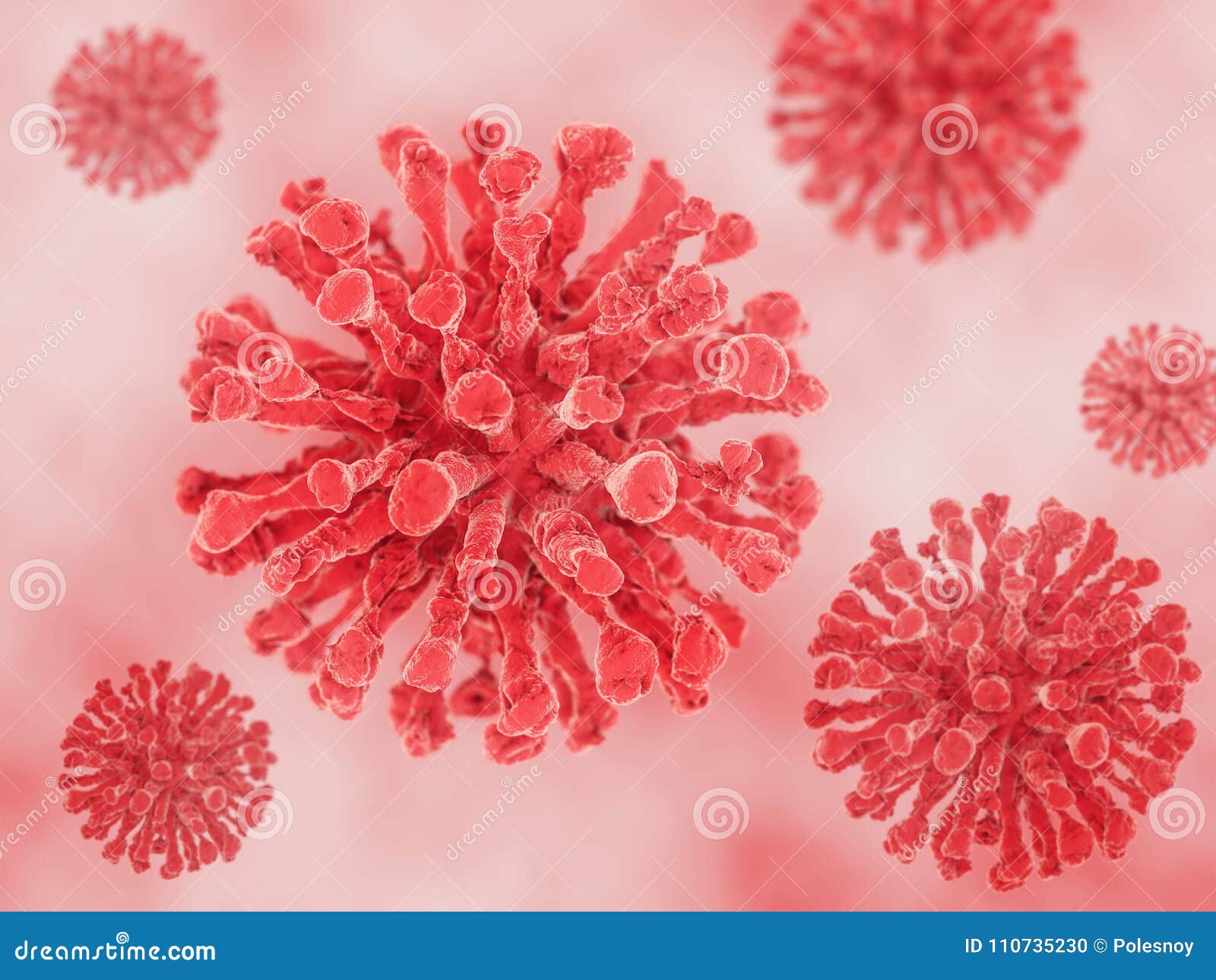 The Virus in the Body in the Macro Scale. 3D Rendering Stock ...
