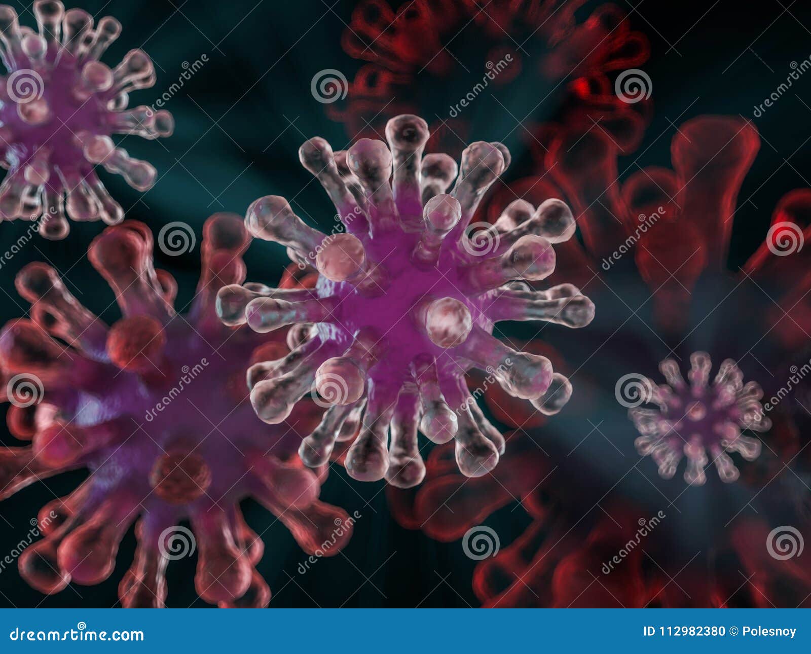 The Virus in the Body in the Macro Scale. 3D Rendering Stock ...