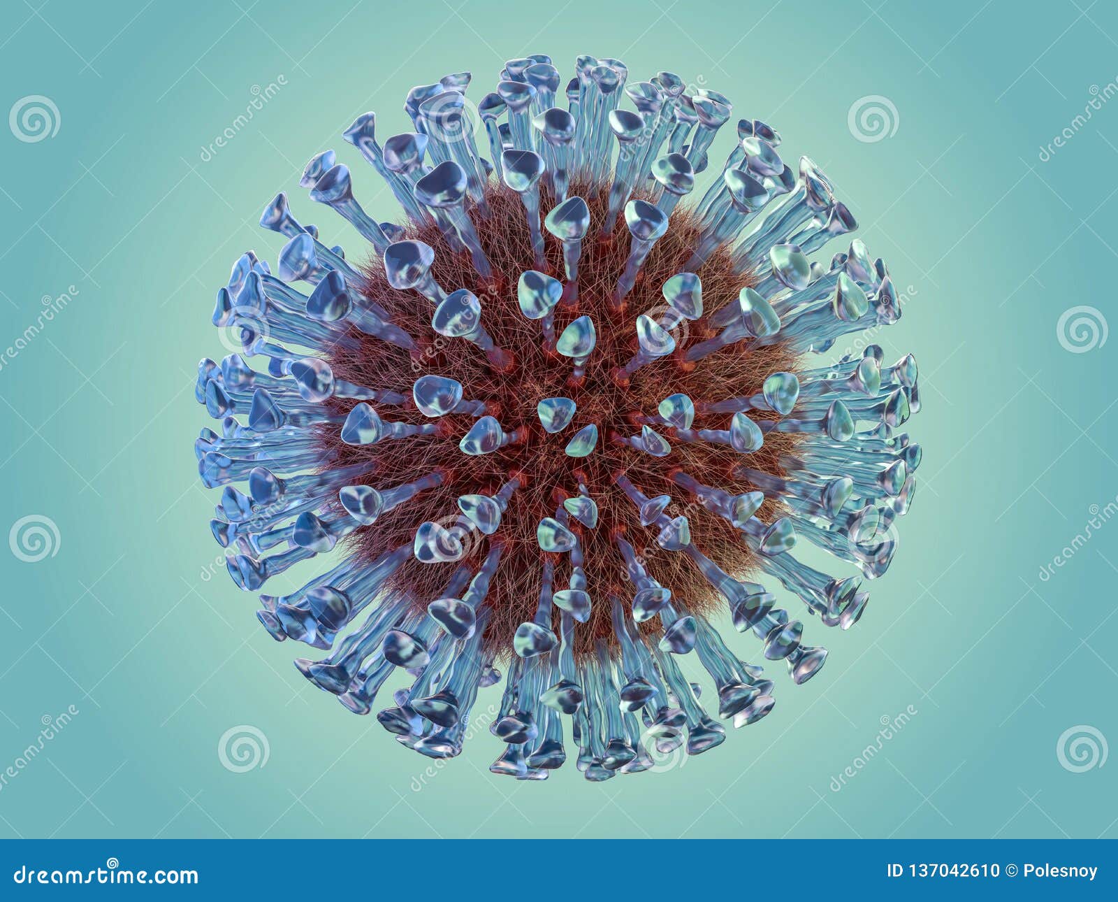 The Virus in the Body in the Macro Scale. 3D Rendering Stock ...