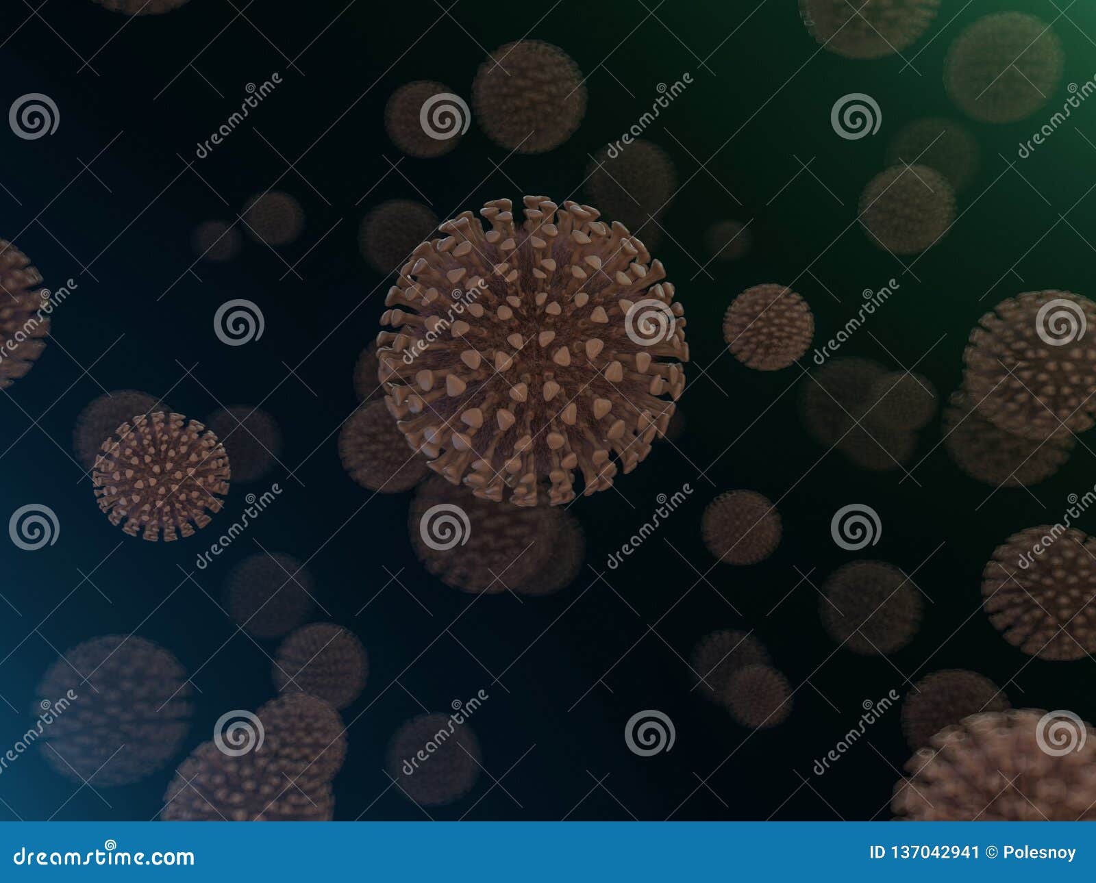 The Virus in the Body in the Macro Scale. 3D Rendering Stock ...