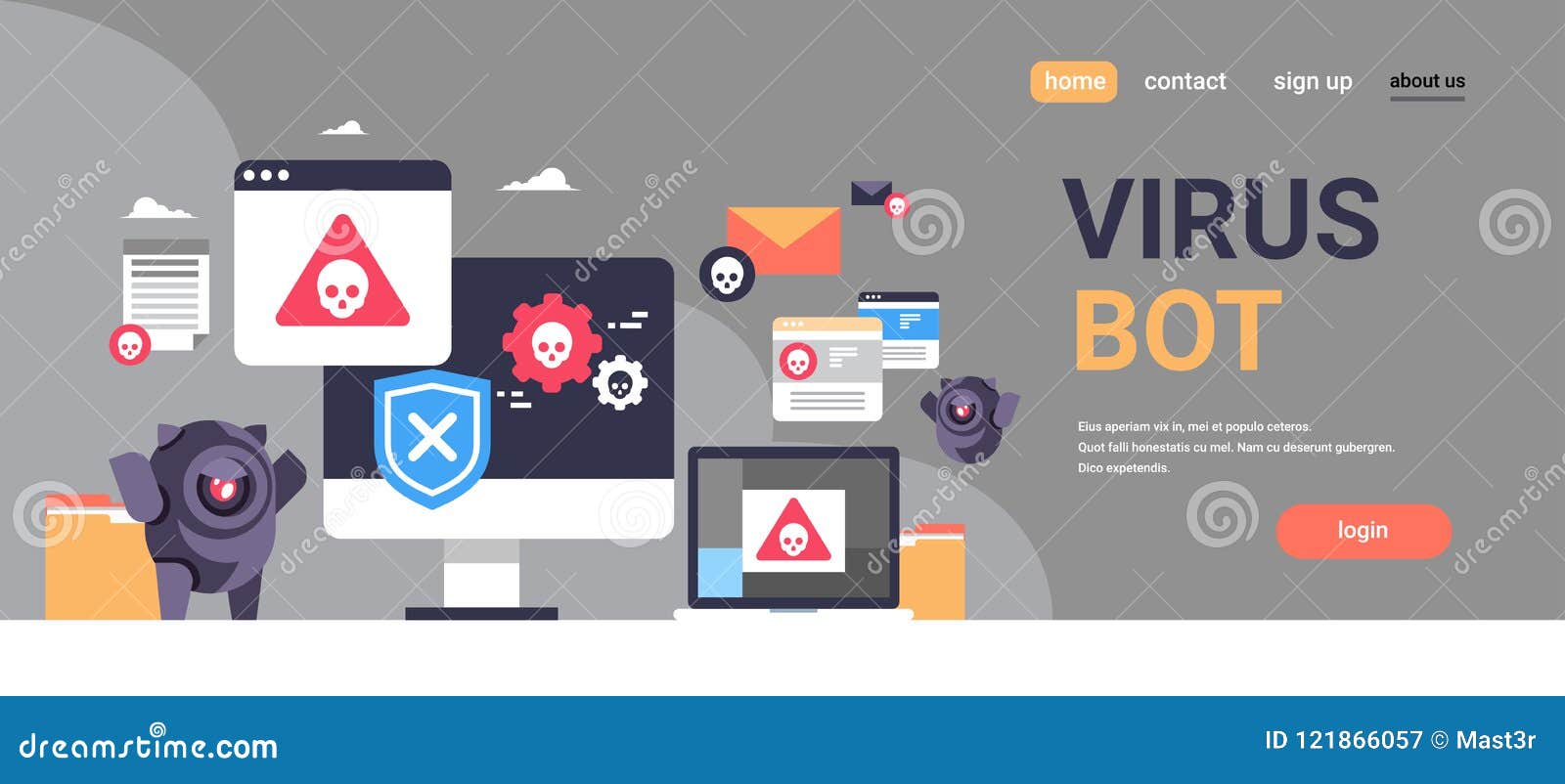 Virus Bot Robot Hacker Danger Piracy Error Background Pirate Attack ...