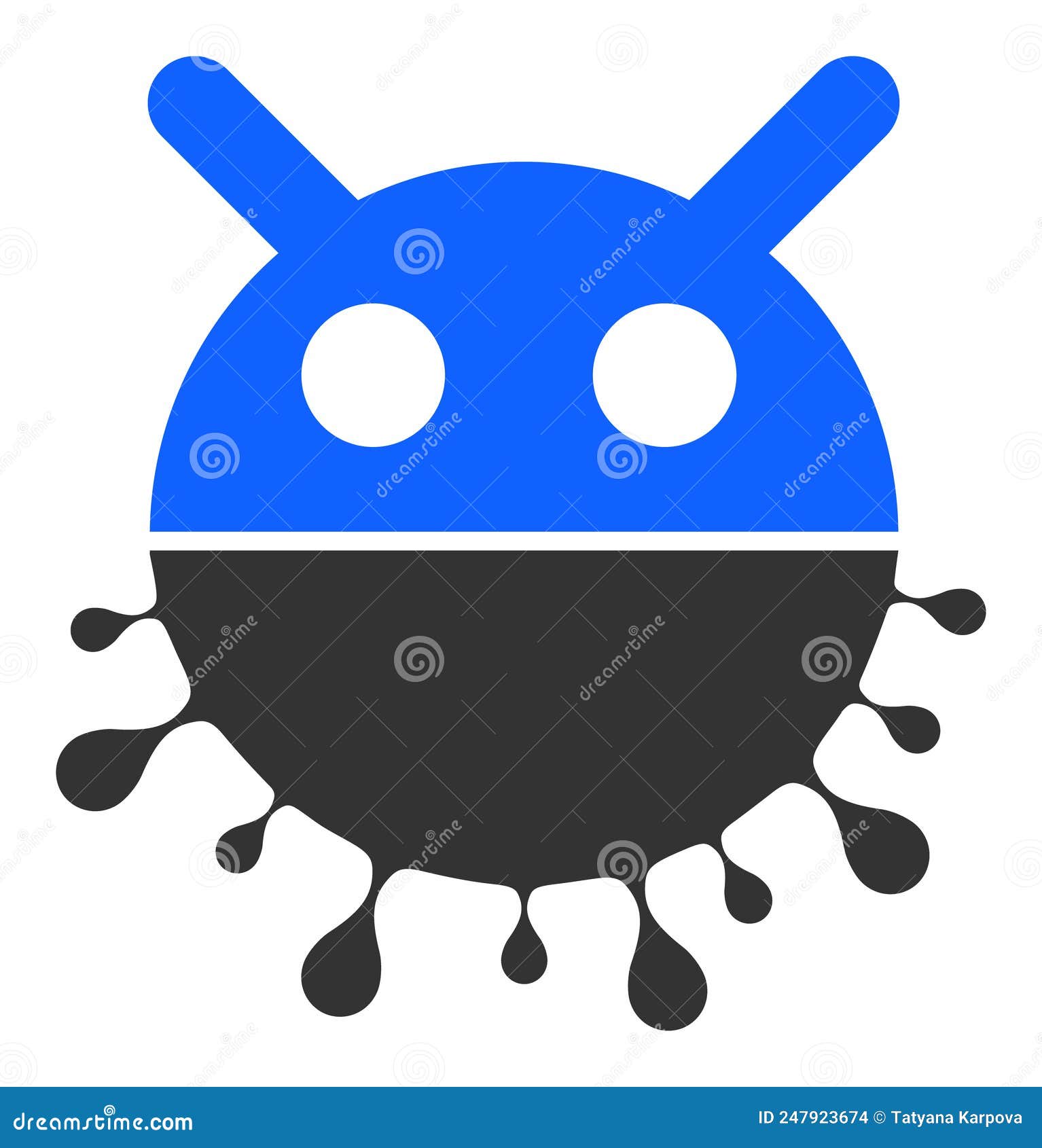 Virus Bot Vector Icon Flat Illustration Stock Vector - Illustration of ...