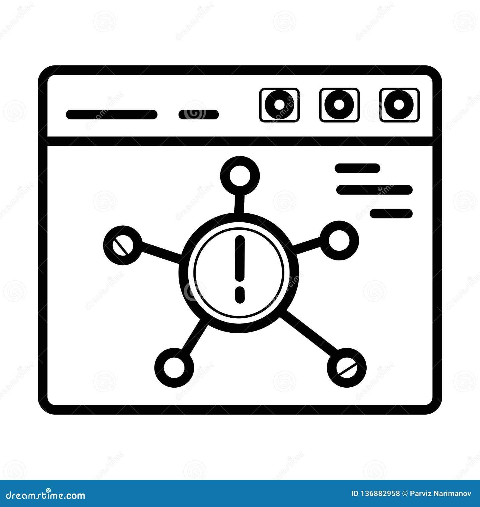Virus in the browser icon stock illustration. Illustration of interface ...
