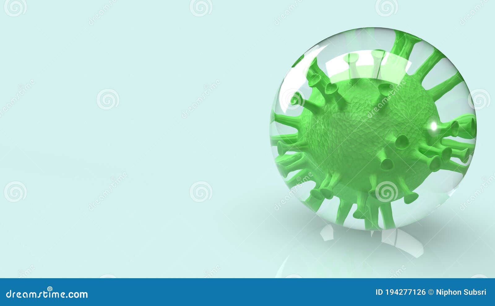 Virus in Bubble for Outbreak Content 3d Rendering Stock Illustration ...