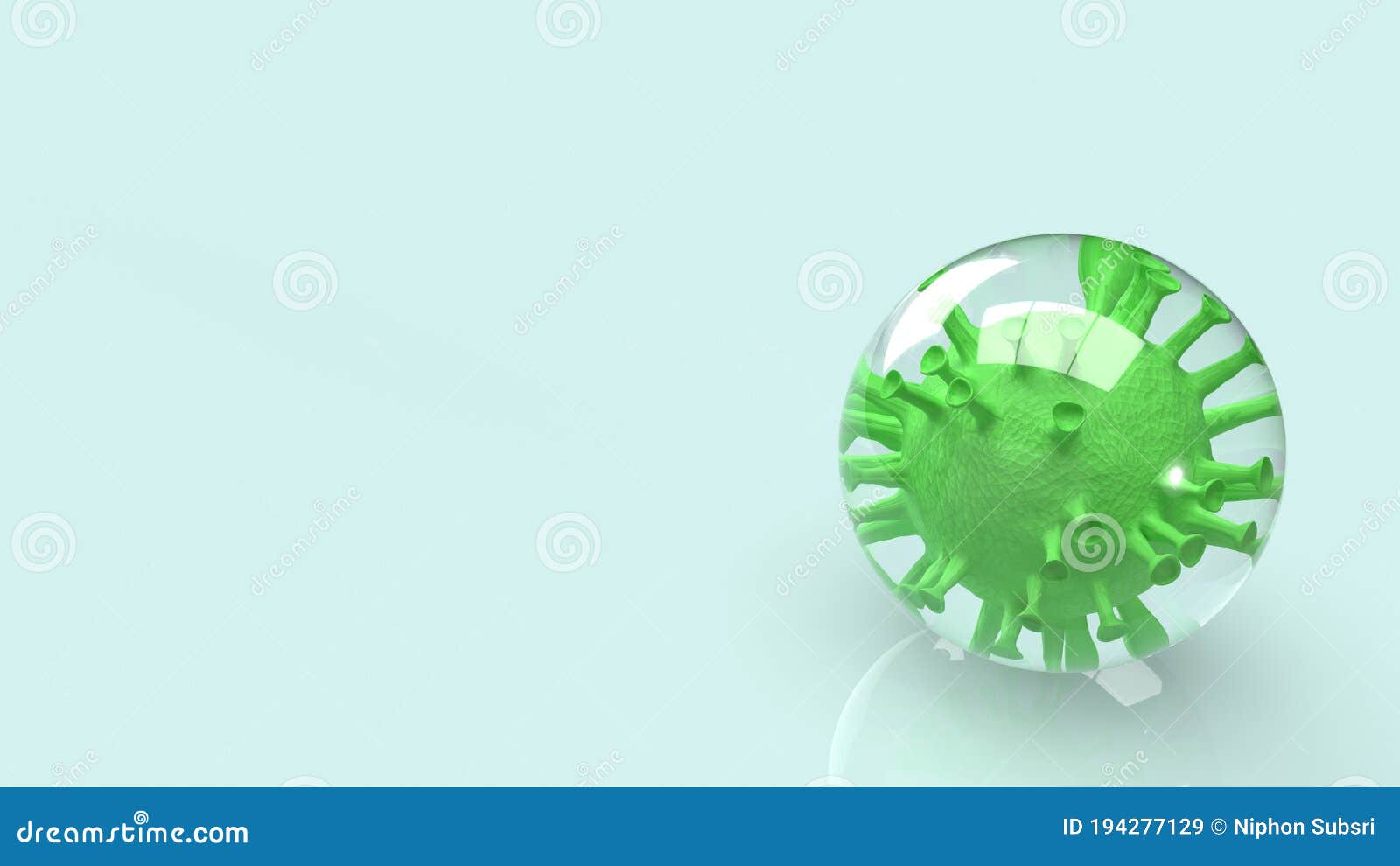 Virus in Bubble for Outbreak Content 3d Rendering Stock Illustration ...