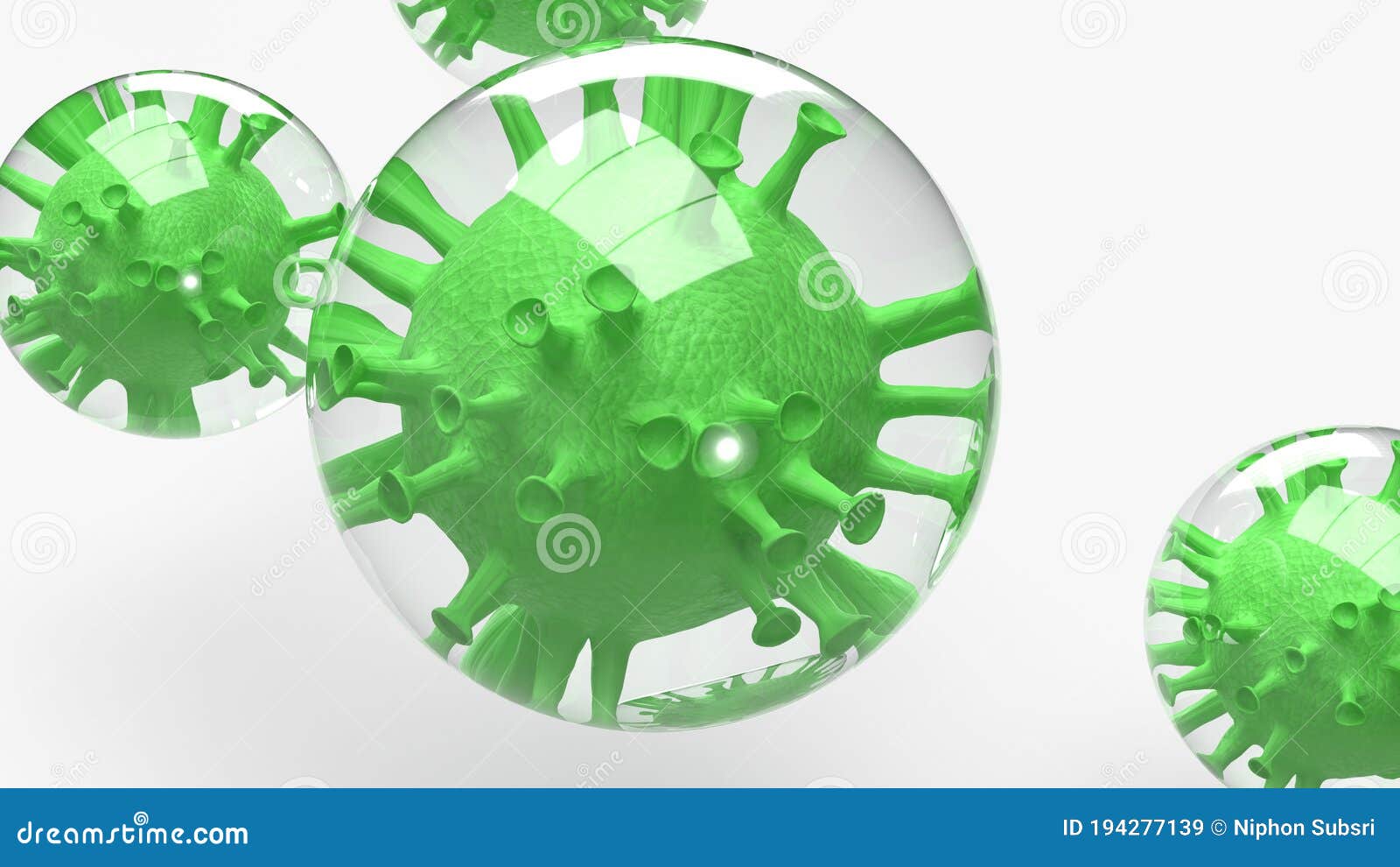 Virus in Bubble for Outbreak Content 3d Rendering Stock Illustration ...