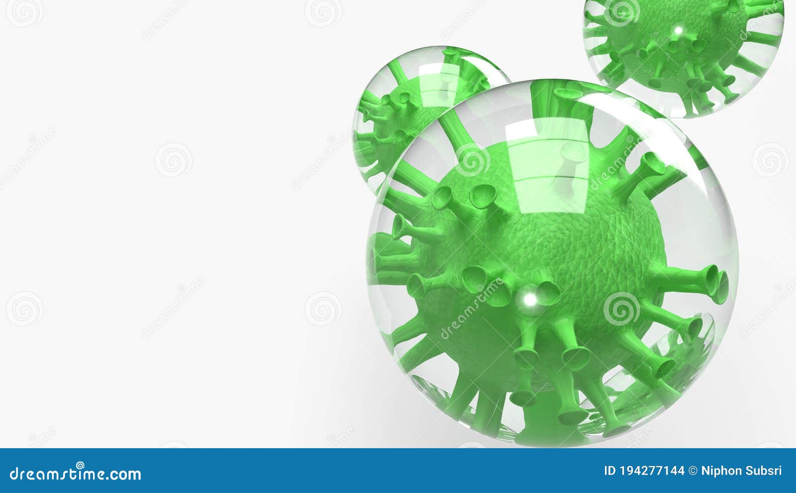 Virus in Bubble for Outbreak Content 3d Rendering Stock Illustration ...