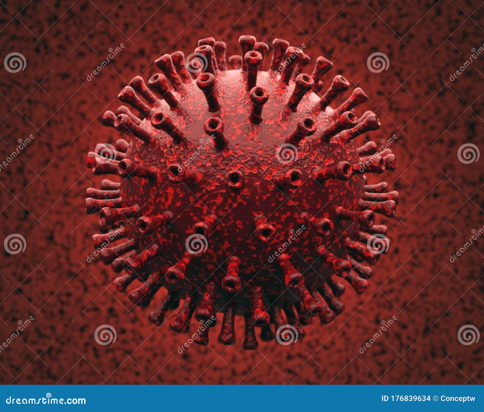 Virus Cell 3d Rendered with Focus Depth of Field Stock Illustration ...