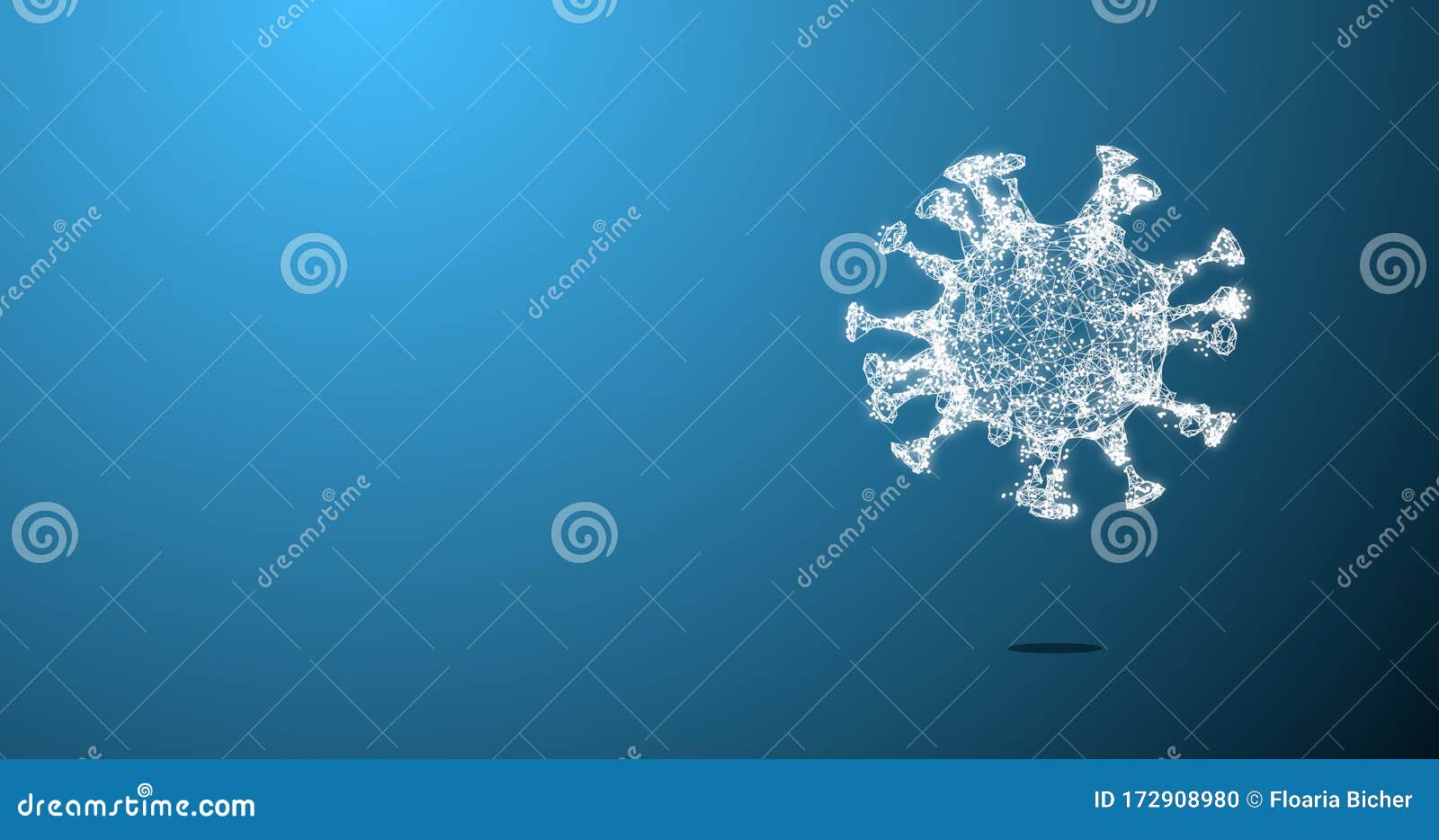 Virus or Cell with Depth of Field Translucent Geometric Structure Over ...