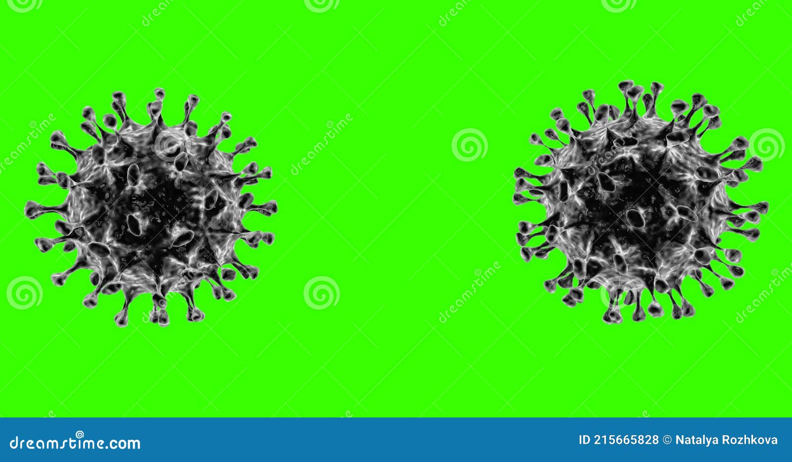 The Virus Cell on the Green Screen. Stock Illustration - Illustration ...