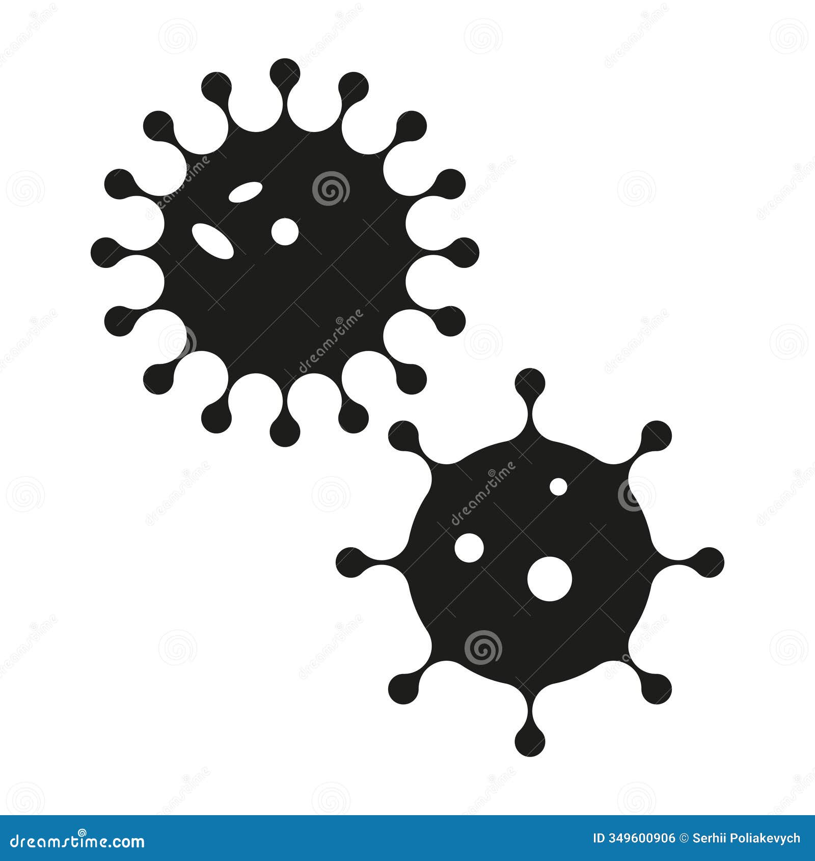 Virus Cell Icon. Microbial Structure Graphic. Black Pathogen Shape ...