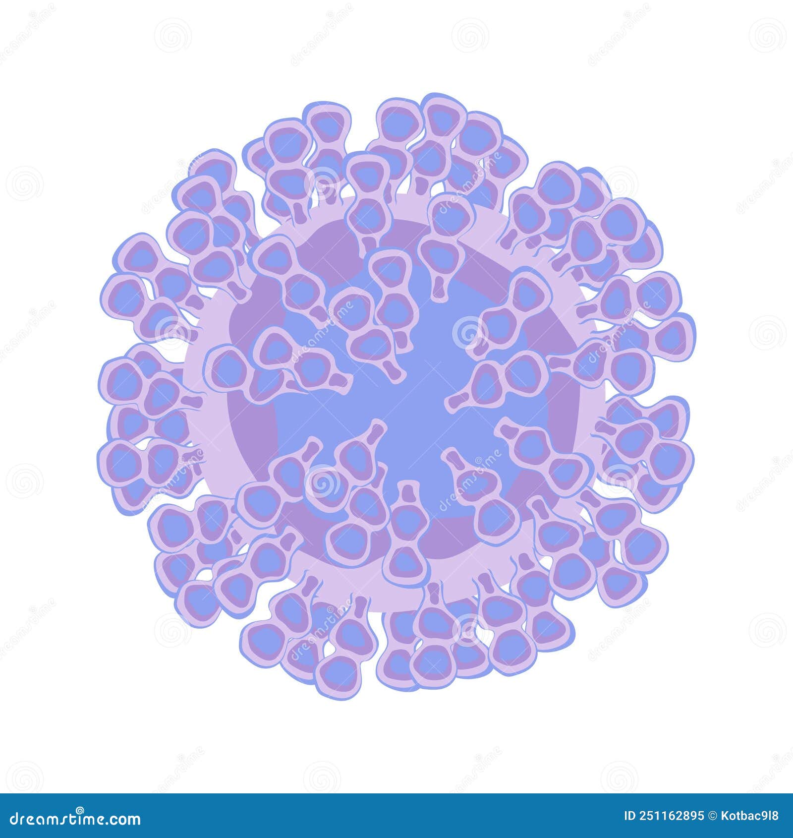 Virus Cell Isolated on White Background Stock Vector - Illustration of ...