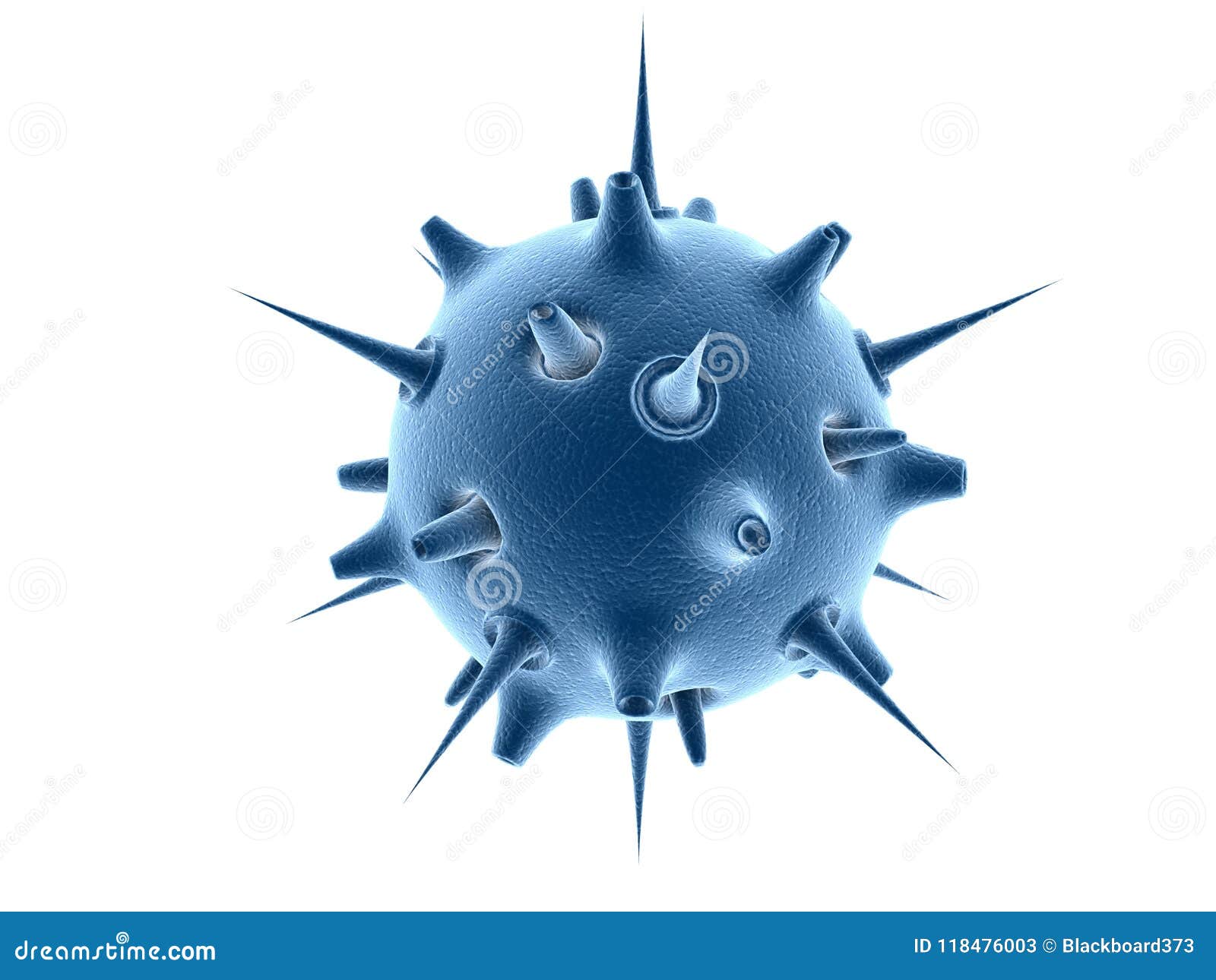 Virus Cell Isolated in White Background. 3d Render Stock Illustration ...
