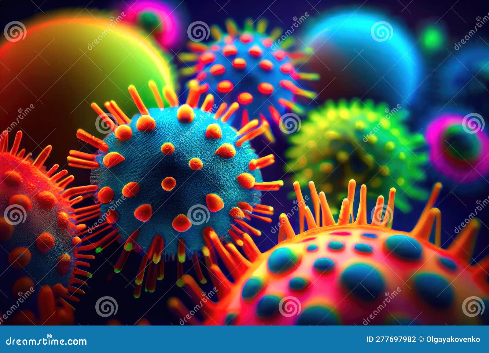 Virus Cells Background, Ai Generation Stock Photo | CartoonDealer.com ...
