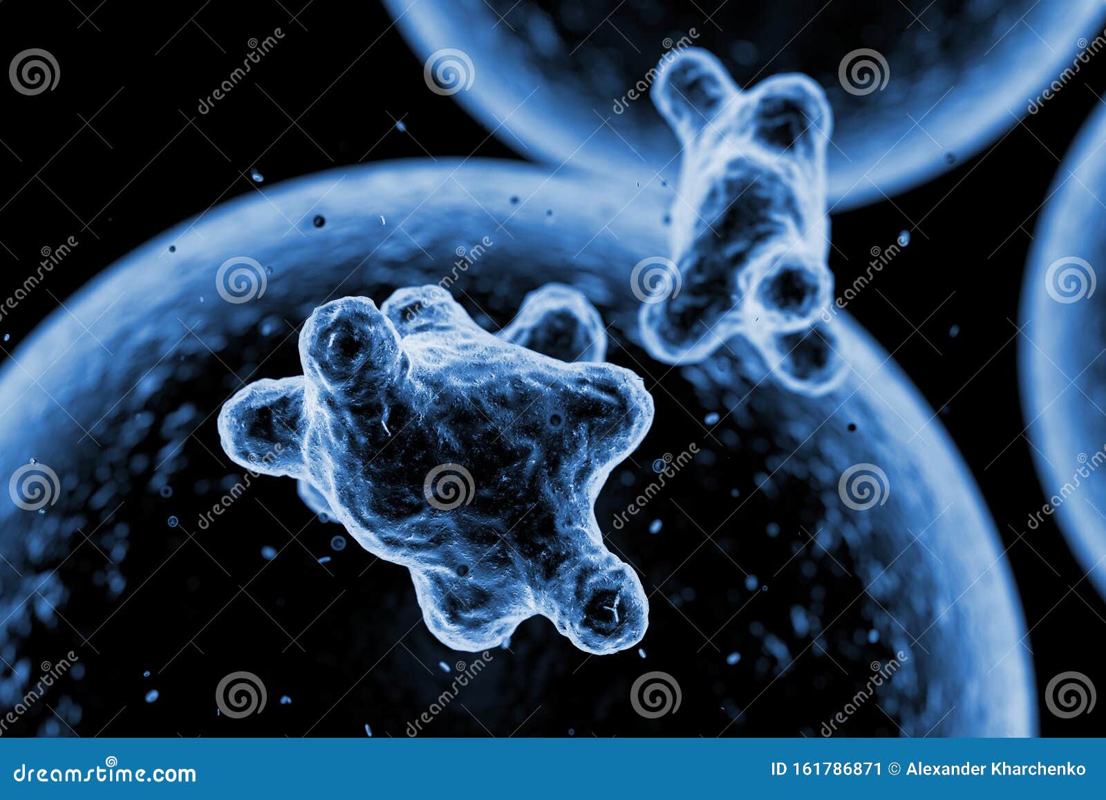 Bacterial Cell Or Virus 3d Generated View From Microscope