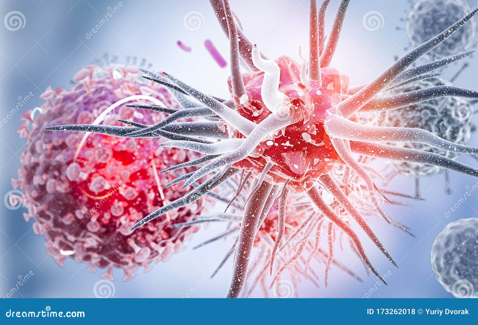 Virus Cells or Bacteria Molecule. Flu, View of a Virus Under a ...