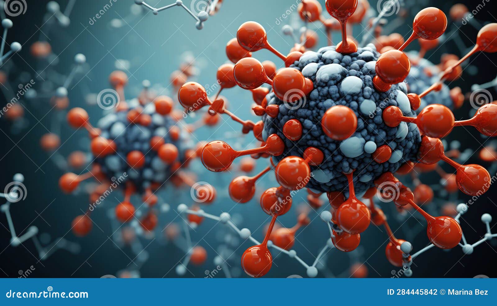 Virus Cells or Bacteria Molecules Stock Illustration - Illustration of ...