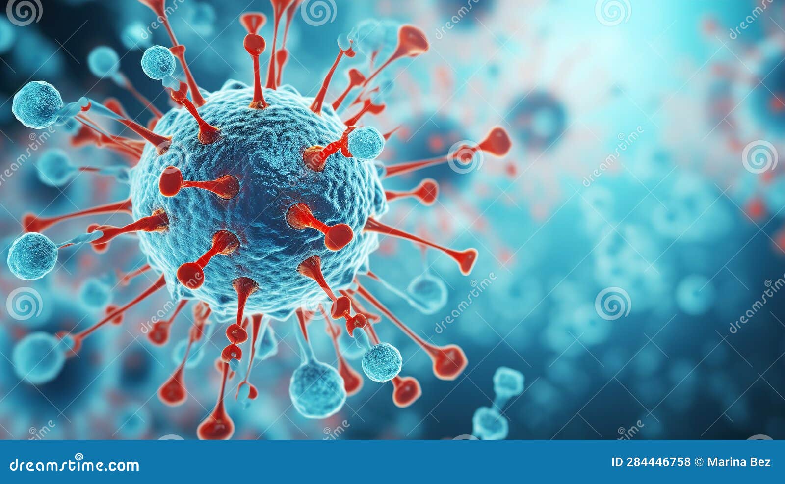 Bacteria And Molecules In A Petri Dish. Abstract Growth Under A ...