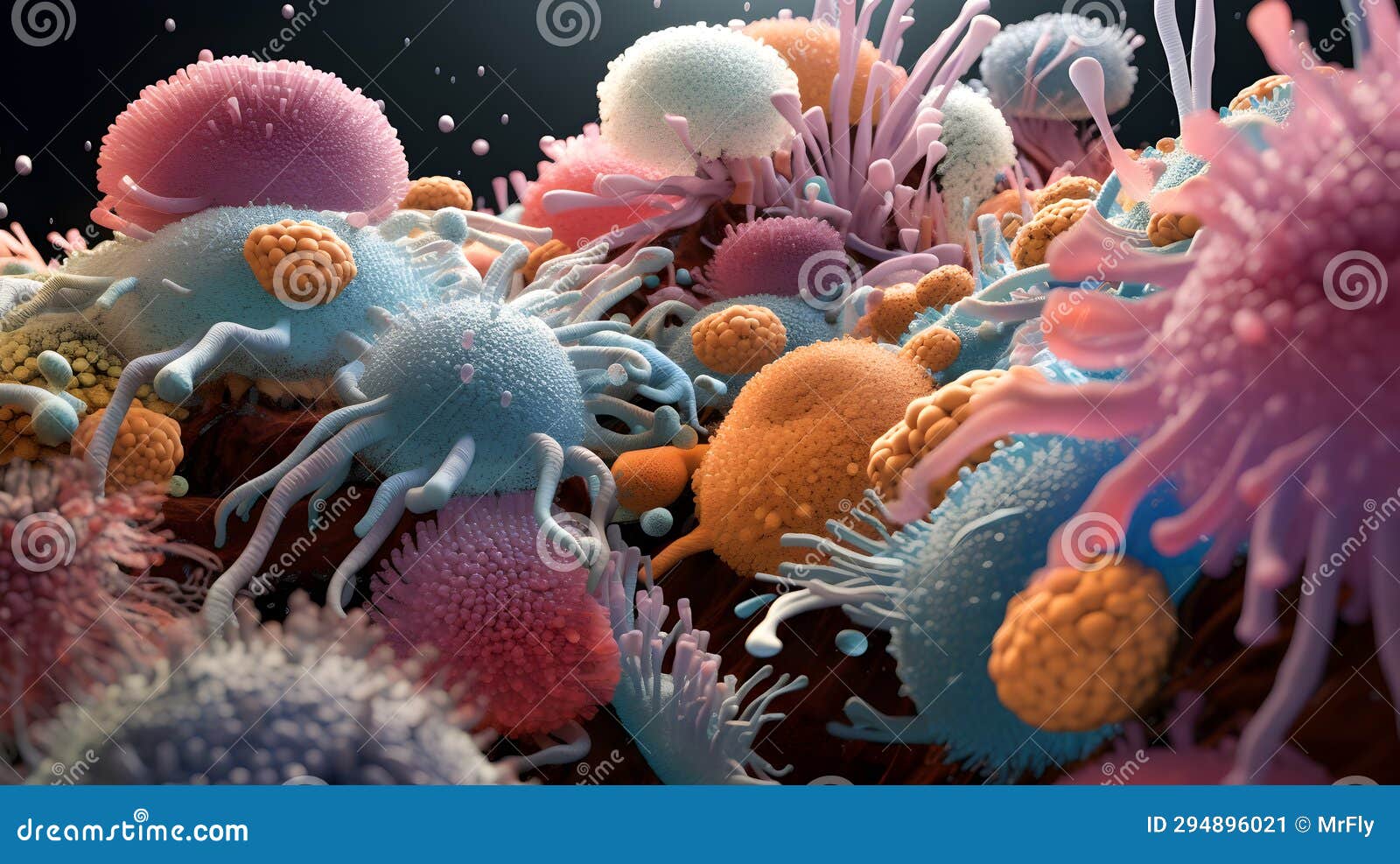 Virus Cells and Bacteria, Ultra Realistic Stock Illustration ...
