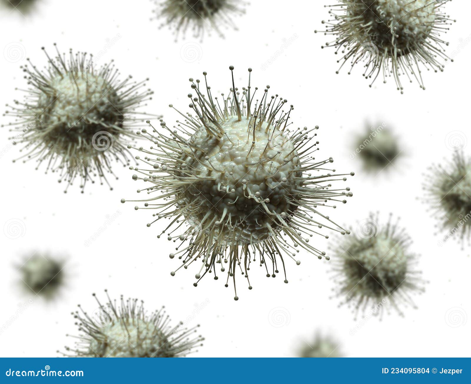 Virus Cells 3d Illustration with Depth of Field Stock Illustration ...
